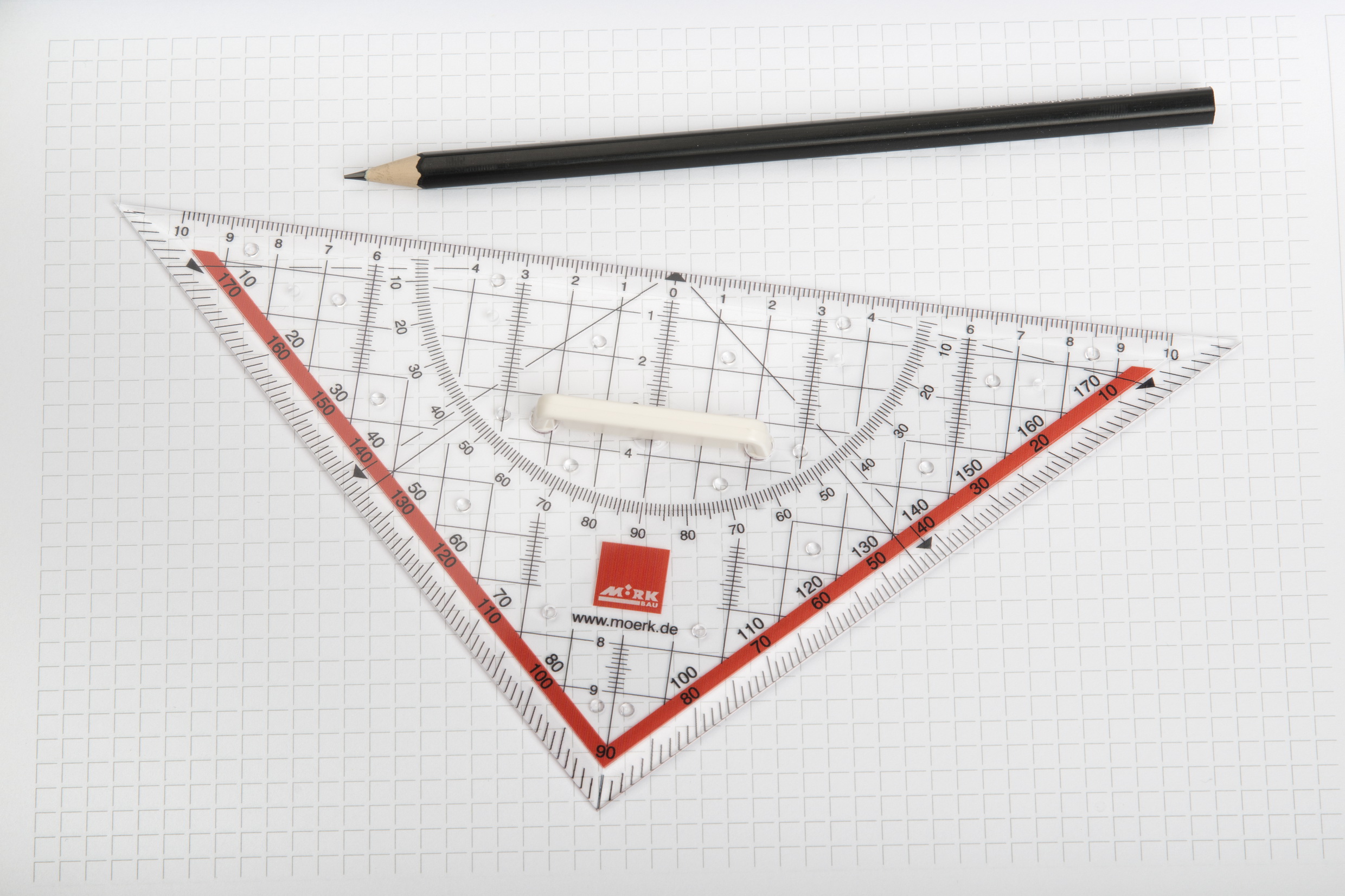 Bedrucktes Profi-Geodreieck 23 cm mit abnehmbaren Griff als ...