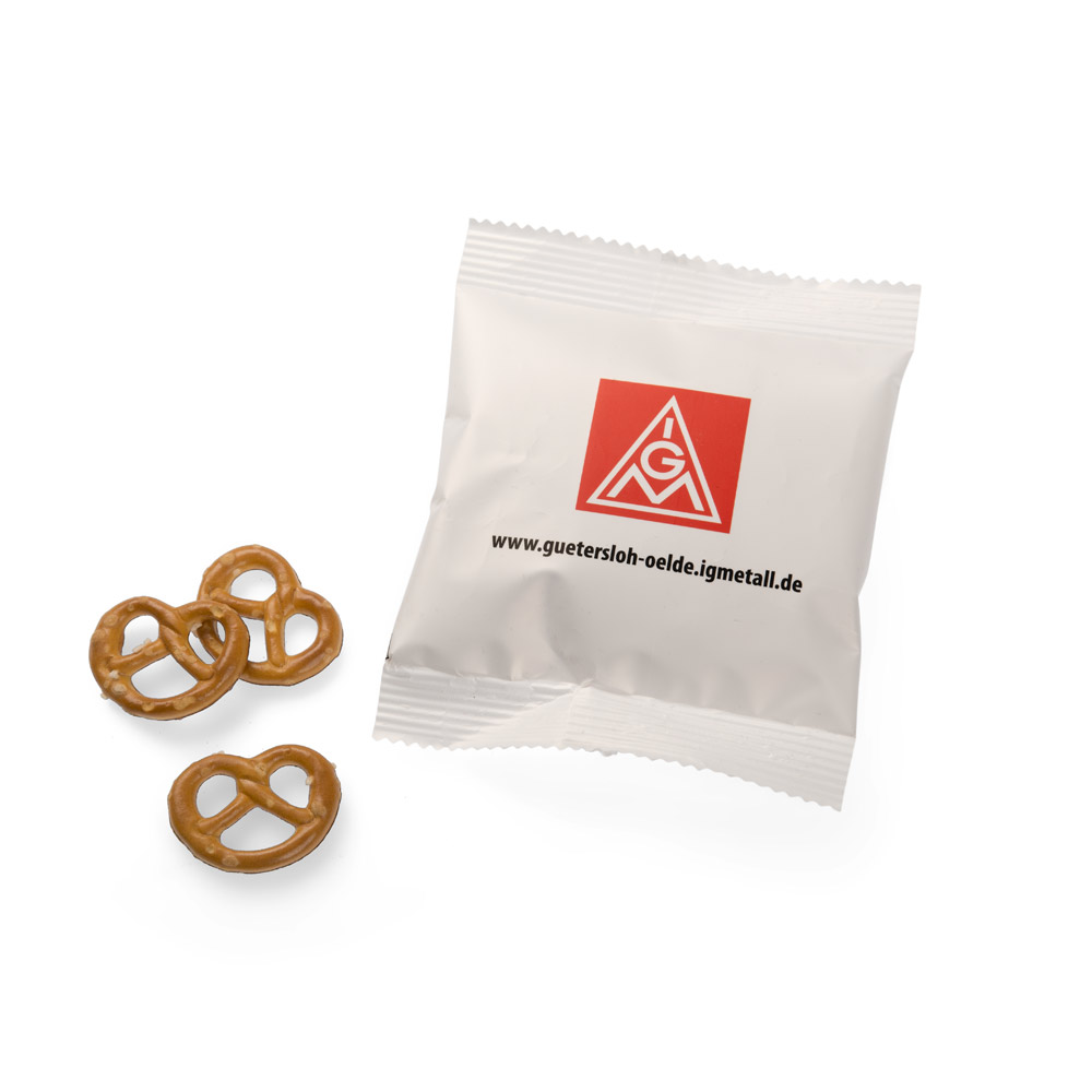 Werbe-Mini-Brezeln im bedruckbaren Flowpack | Lerche