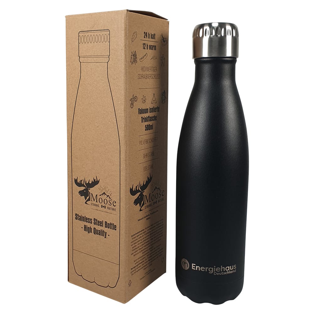 Werbe-Thermosflasche MOOSE 500 ml mit Logolasergravur | Lerche